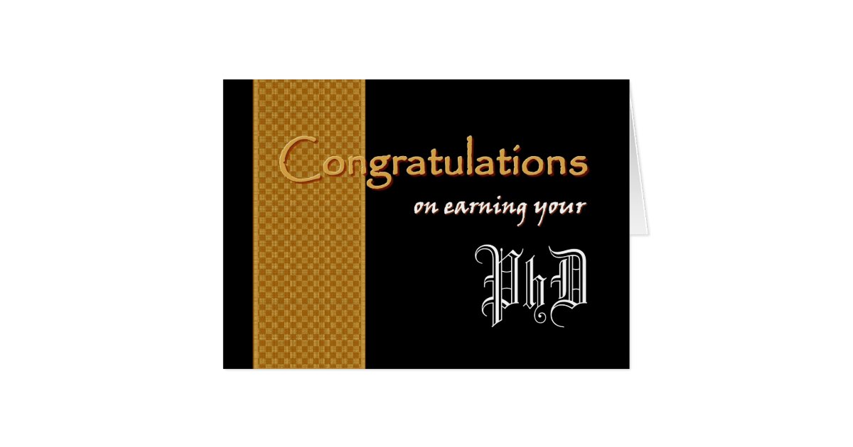Custom Name Congratulations Earning Your Phd Card