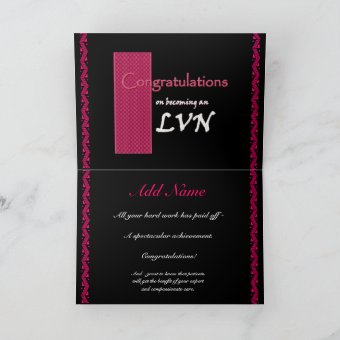 CUSTOM NAME Congratulations - LVN Card | Zazzle