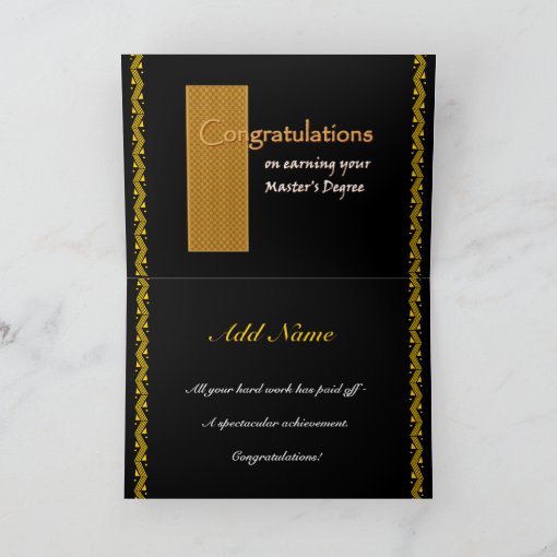 CUSTOM NAME Congratulations Master's Degree V02 Card | Zazzle