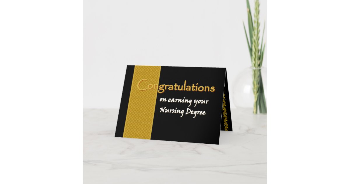 CUSTOM NAME Congratulations - Nursing Degree Card | Zazzle