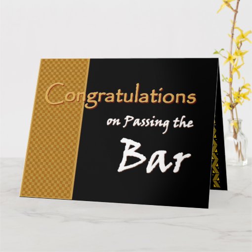 CUSTOM NAME Congratulations Passing Bar Exam A01 Card | Zazzle