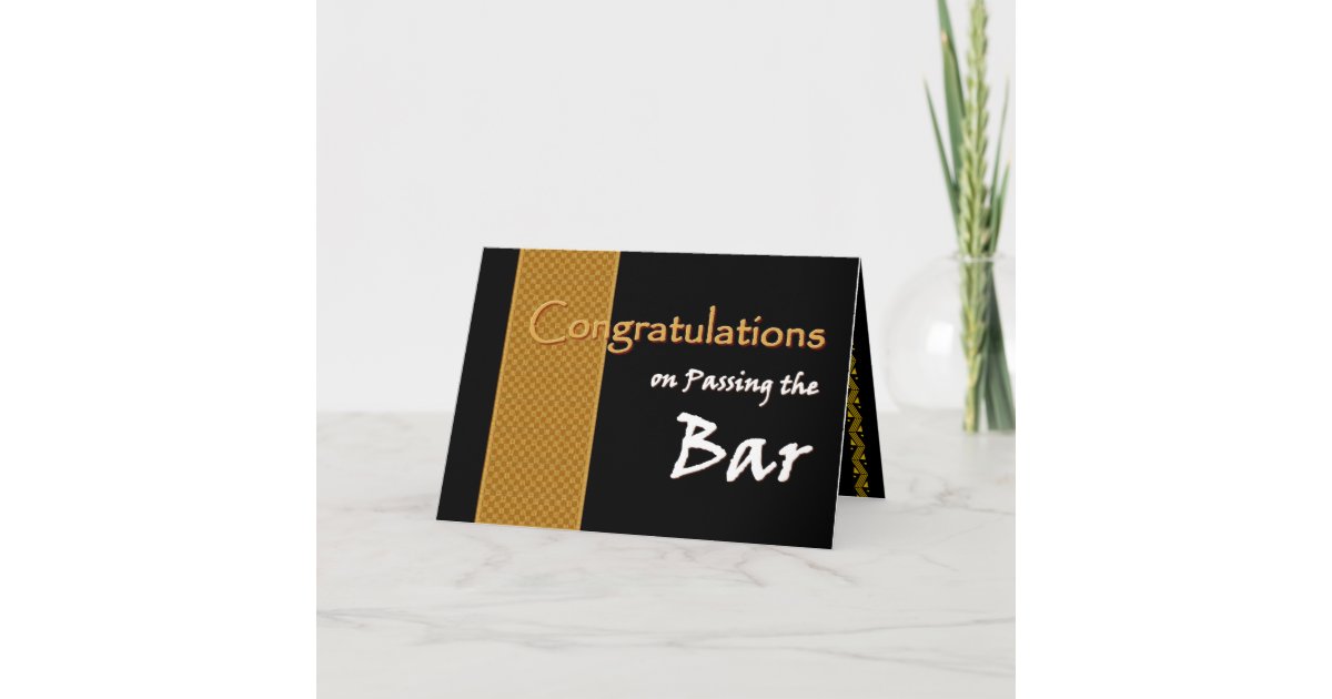 CUSTOM NAME Congratulations - Passing Bar Exam Card | Zazzle