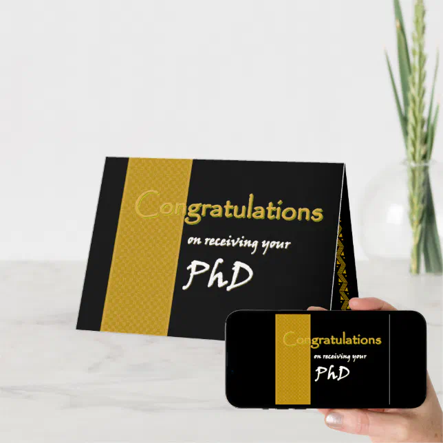 CUSTOM NAME Congratulations - PhD Card | Zazzle