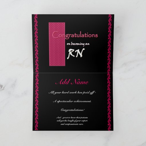 CUSTOM NAME Congratulations - RN Card | Zazzle