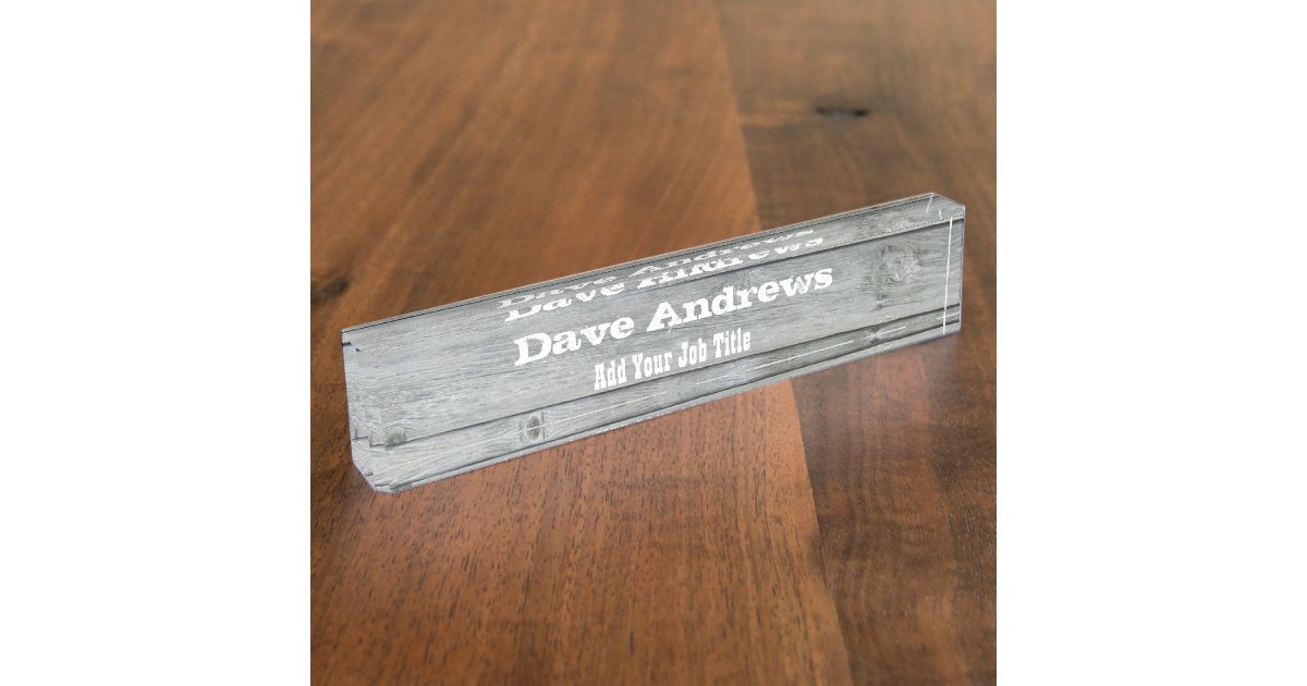 Custom Name Country Rustic Wood Desk Nameplate | Zazzle