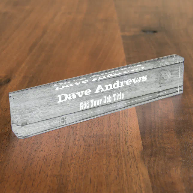Custom Name Country Rustic Wood Desk Nameplate | Zazzle