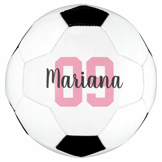 Custom Name Create Your Own Girl Pink Personalized Soccer Ball | Zazzle