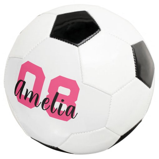 Custom Name Create Your Own Girl Pink Personalized Soccer Ball | Zazzle