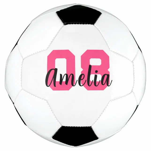 Custom Name Create Your Own Girl Pink Personalized Soccer Ball | Zazzle