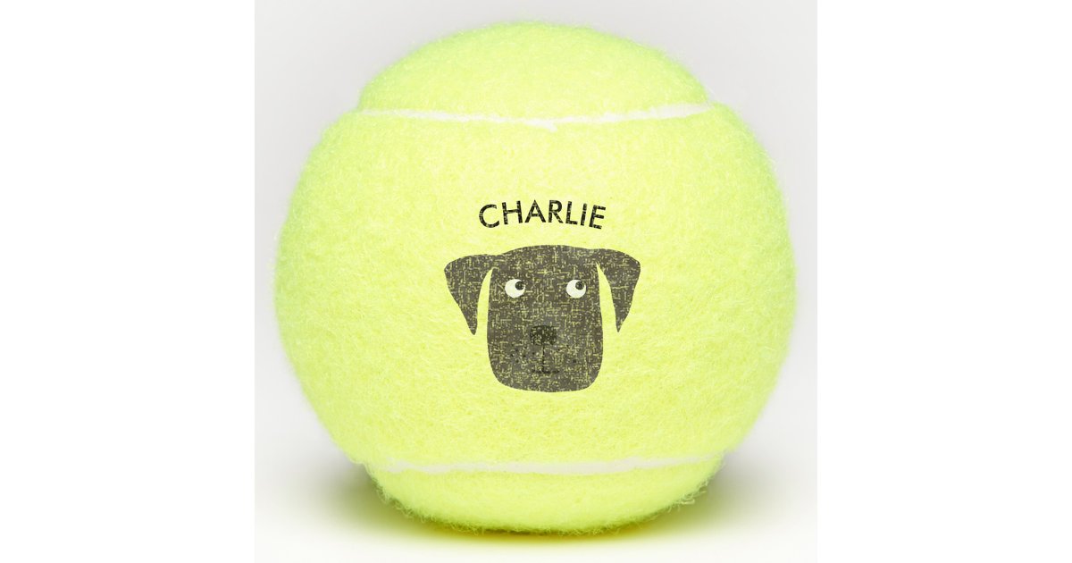 Custom Name Cute Dog Tennis Balls | Zazzle