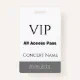 Custom Name Date VIP All Access Pass Gray Concert Badge | Zazzle