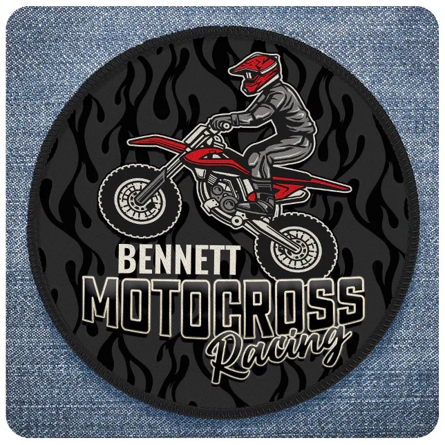 Custom NAME Dirt Bike Rider Motocross Racing Patch | Zazzle