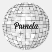 Custom Name Disco Ball Classic Round Sticker | Zazzle