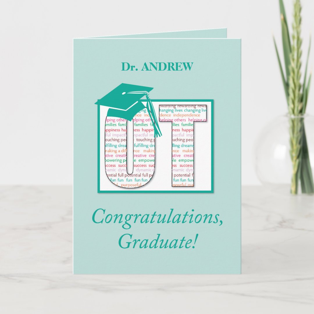 Custom Name Doctor Occupational Therapy Graduate Card | Zazzle