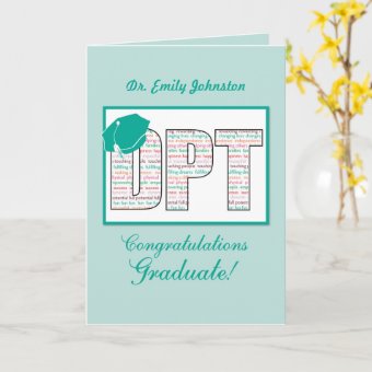 Custom Name Doctor Physical Therapy Graduation DPT Card | Zazzle
