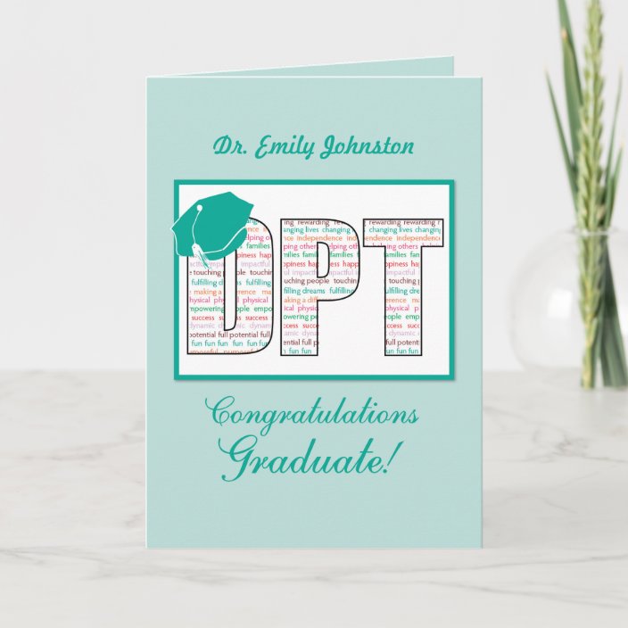 Custom Name Doctor Physical Therapy Graduation DPT Card | Zazzle.com