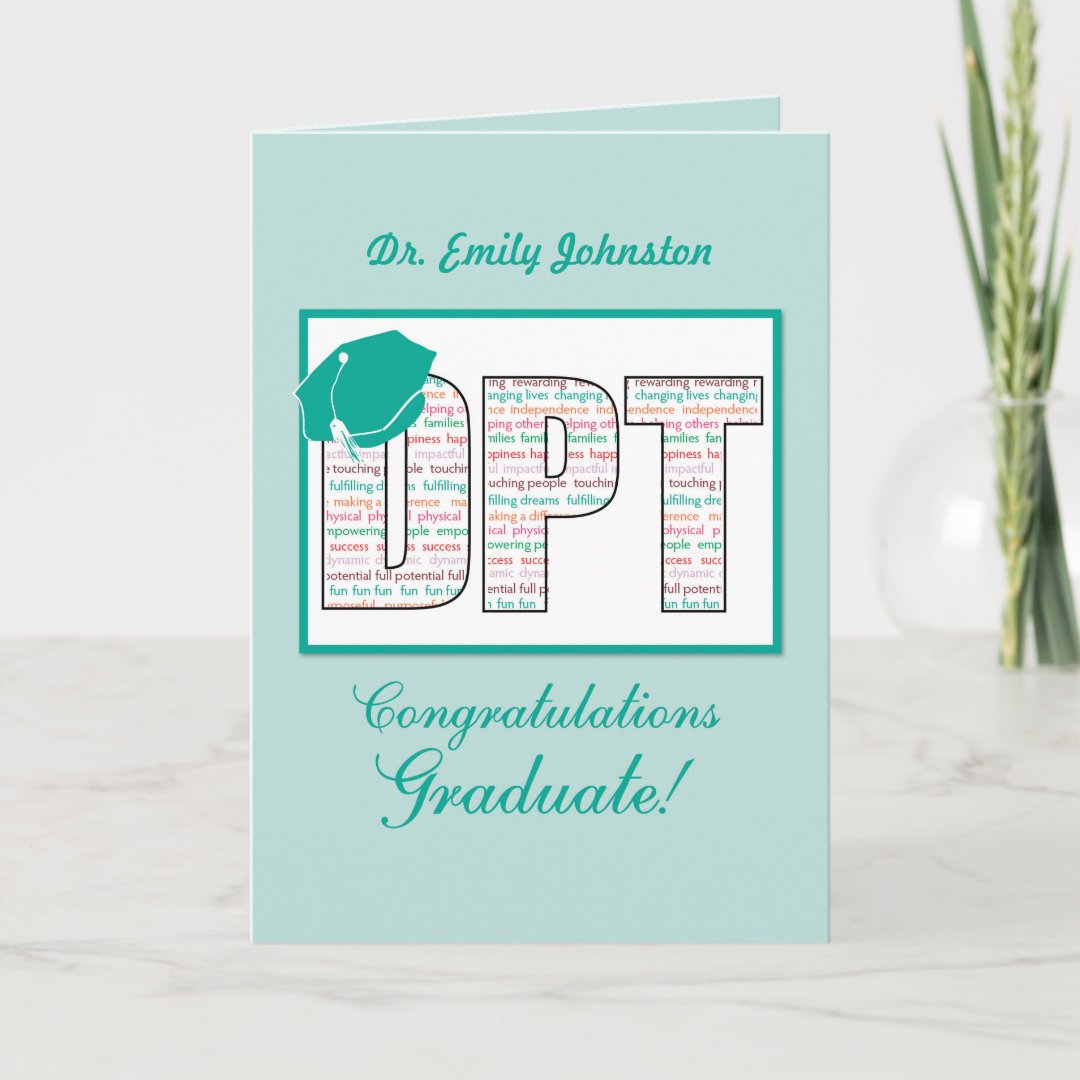 Custom Name Doctor Physical Therapy Graduation DPT Card | Zazzle