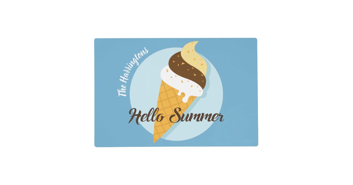 Custom name double-sided Ice Cream placemat | Zazzle