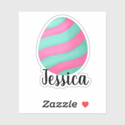 CUSTOM NAME EASTER EGG STICKER | Zazzle