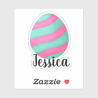 CUSTOM NAME EASTER EGG STICKER | Zazzle