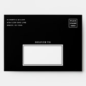 Custom Name Elegant Rose Stripes Gothic Wedding Envelope | Zazzle