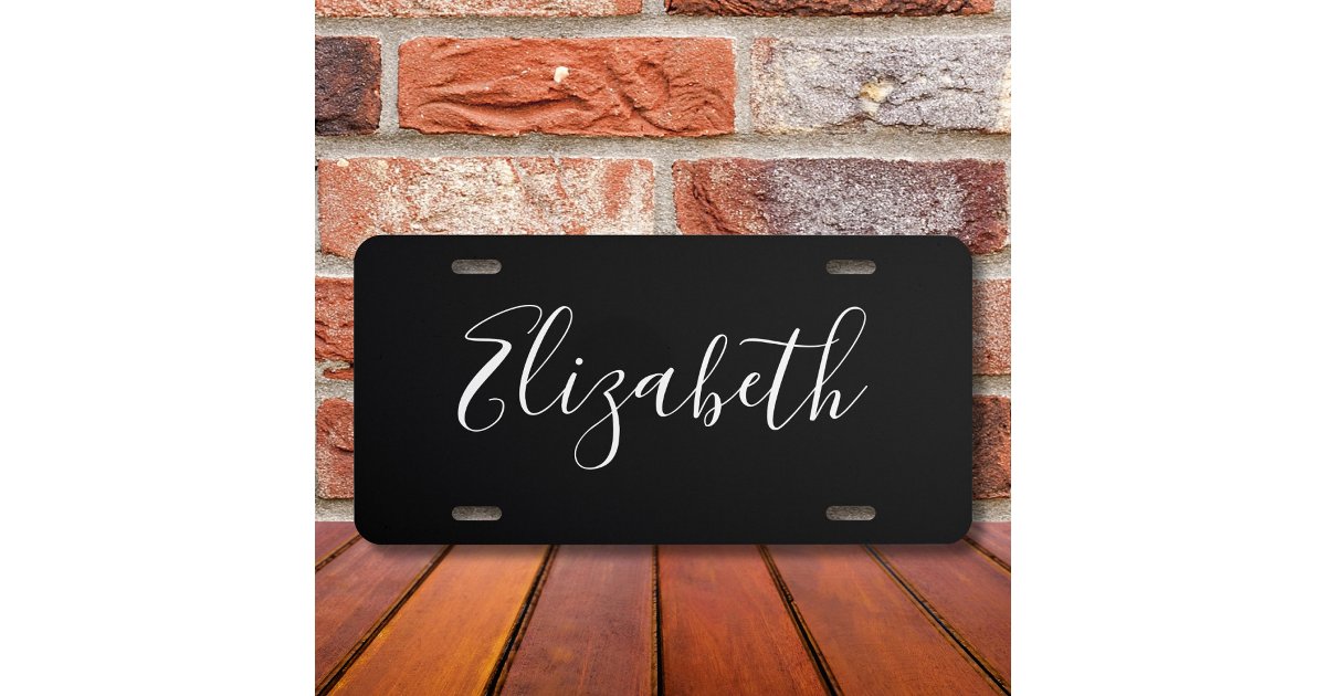 Custom Name Elegant Signature License Plate | Zazzle