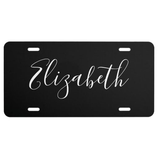 Custom Name Elegant Signature License Plate | Zazzle