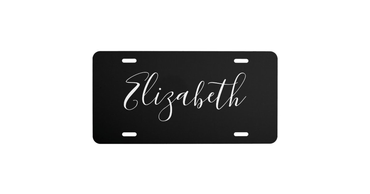 Custom Name Elegant Signature License Plate | Zazzle