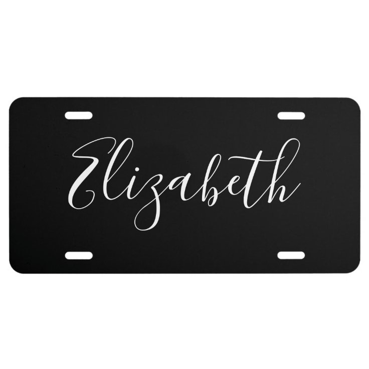 Custom Name Elegant Signature License Plate | Zazzle