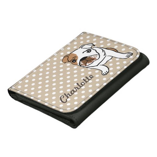 Custom Name English Bulldog Leather Wallet | Zazzle