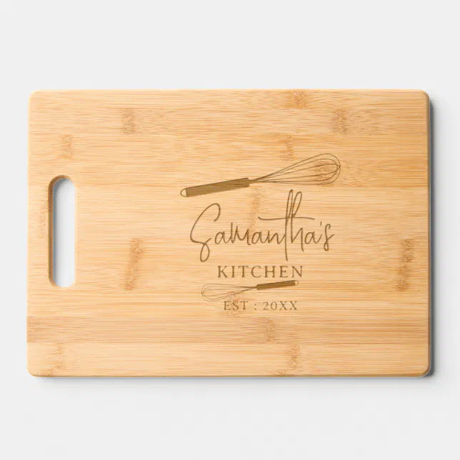Custom Name Etched Wood Farmhouse Kitchen Engraved Cutting Board | Zazzle