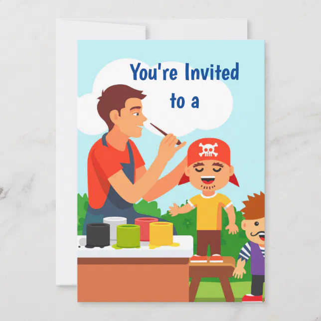 Custom Name Face Painting/ Birthday Party Invitation | Zazzle