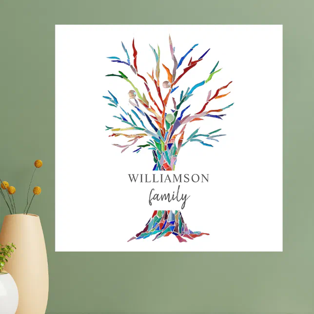 Custom Name Family Tree Wall Decal | Zazzle