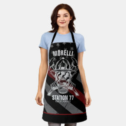 Custom NAME Firefighter Fire Department Station Apron | Zazzle