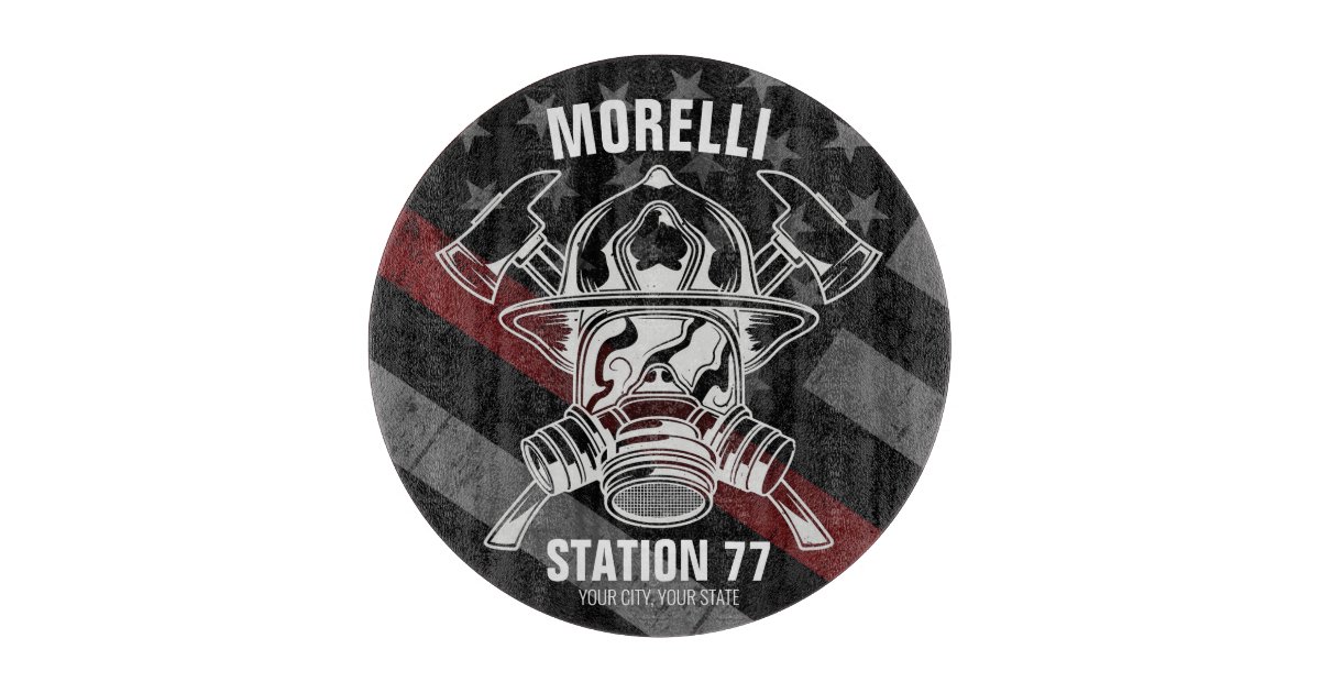 Custom NAME Firefighter Fire Department Station Cutting Board | Zazzle