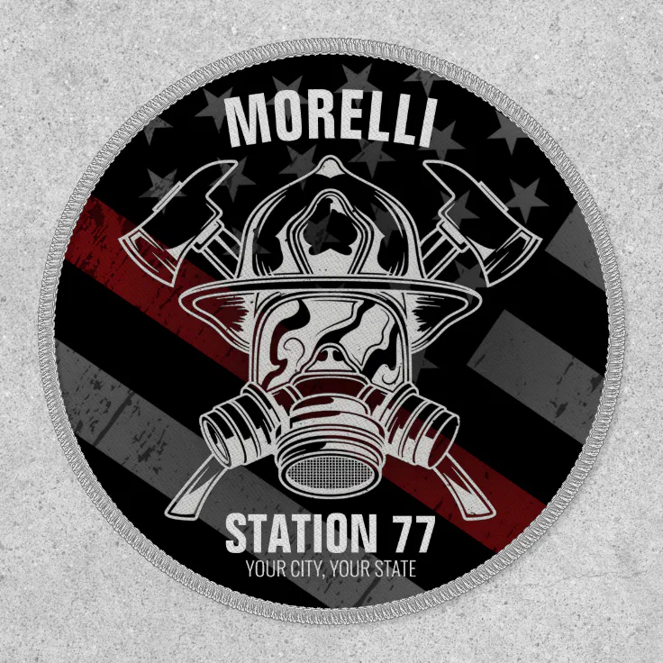 Custom NAME Firefighter Fire Department Station Patch | Zazzle