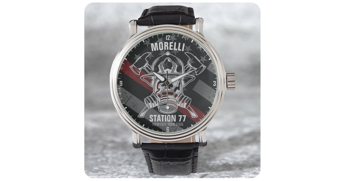 Custom NAME Firefighter Fire Department Station Watch | Zazzle