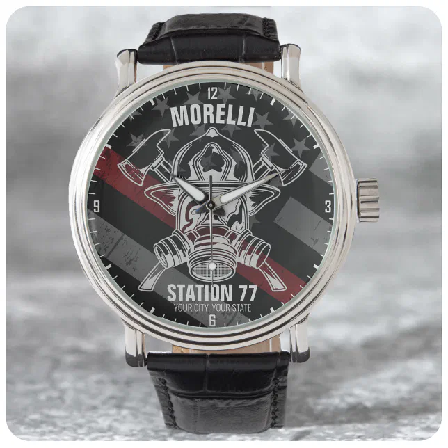 Custom NAME Firefighter Fire Department Station Watch | Zazzle