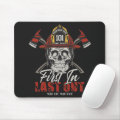 Custom NAME Firefighter First In Last Out Fireman Mouse Pad | Zazzle
