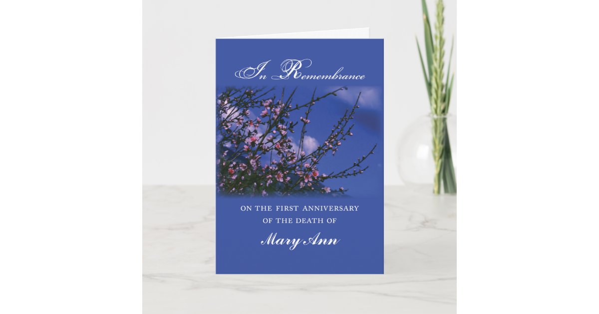 Custom Name First Remembrance Anniversary Of Death Card Zazzle Custom Name First Remembrance Anniversary Of Death Card Zazzle