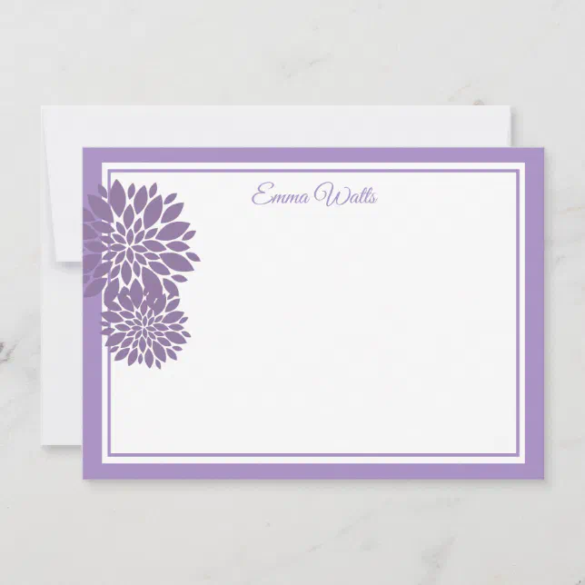 Custom Name Flat Note Card | Zazzle