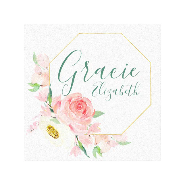 Custom Name Floral Nursery Sign | Zazzle