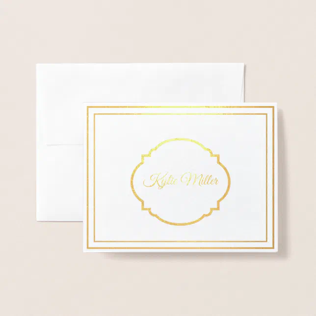 Custom Name Foil Note Card | Zazzle