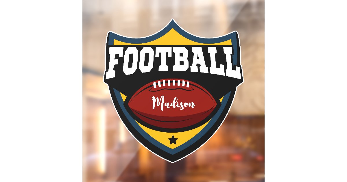 Custom name Football Logo Window Cling | Zazzle