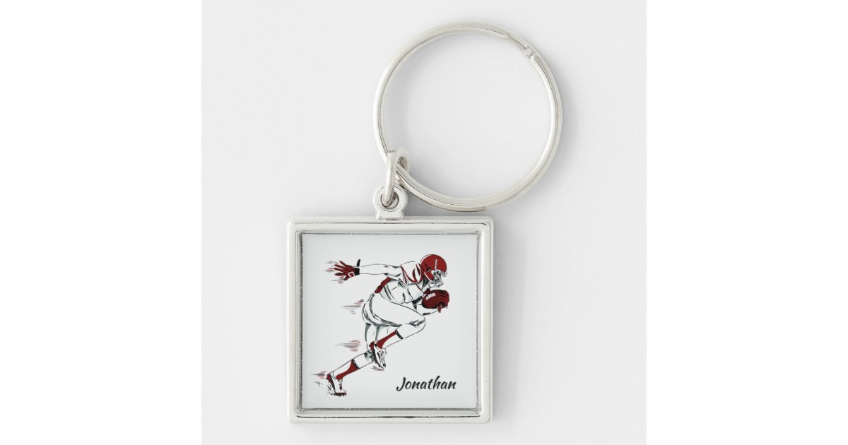 Custom name Football Player key chains | Zazzle