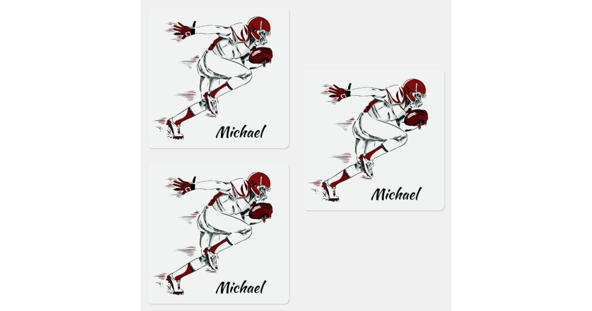 Custom name Football Player Labels | Zazzle