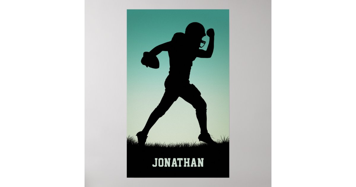 Custom name Football Player poster | Zazzle