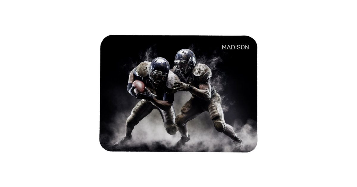 Custom Name Football Players Illustration Magnet | Zazzle