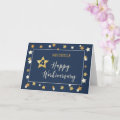 Custom Name Fourth Employee Workiversary Navy Gold Card | Zazzle