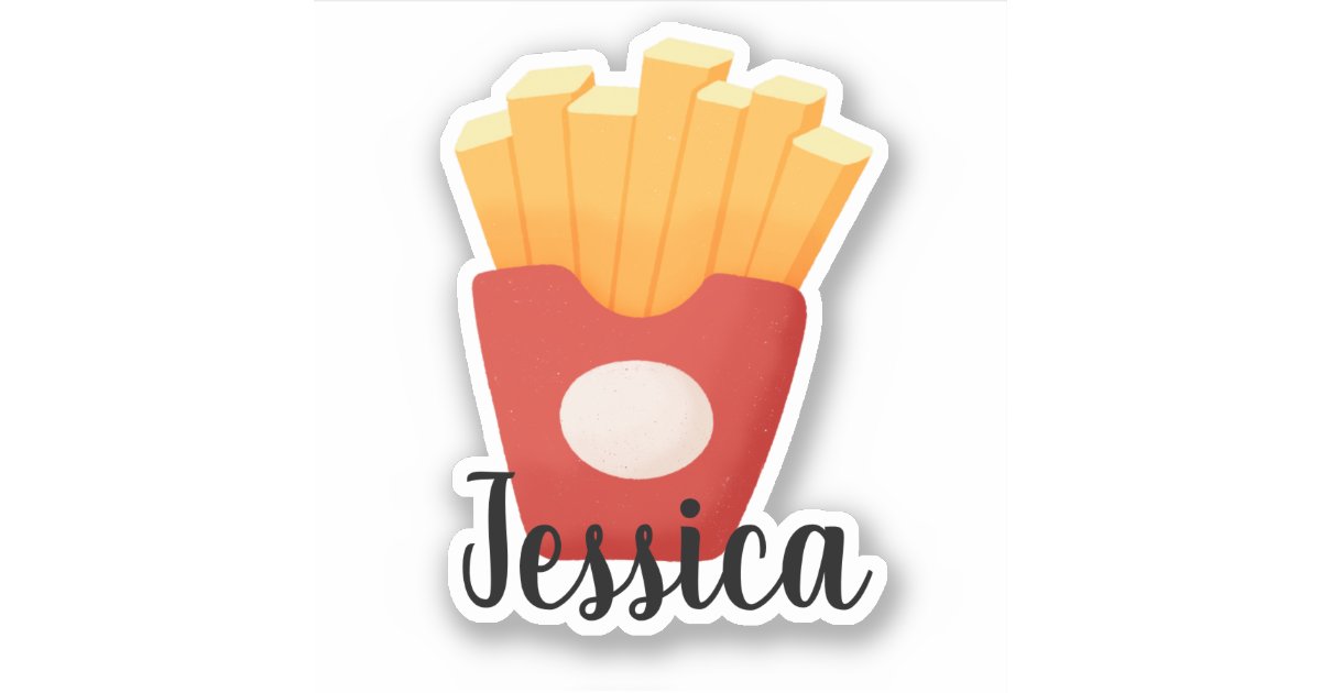 CUSTOM NAME FRENCH FRIES STICKER | Zazzle